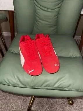 Puma | Shoes | Puma Red Suede Athletic Sneakers | Poshmark